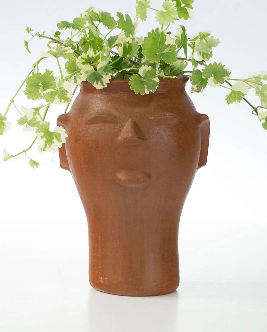 Cabeça/Vaso Cida Lima cerâmica tam M 22×16 (Diam furo 8-9 cm) – Kamoo