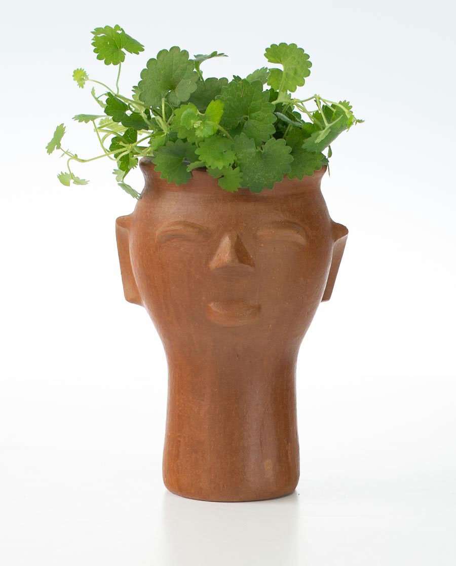 Cabeça/Vaso Cida Lima cerâmica tam P 18×14 (Diam furo 7-8 cm) – Kamoo